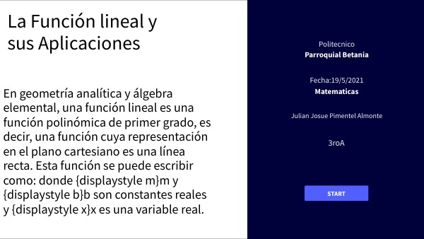 La Función lineal y sus Aplicaciones