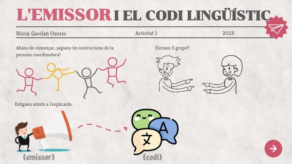 Dinàmica: Comunicació verbal: l'emissor i el codi lingüístic