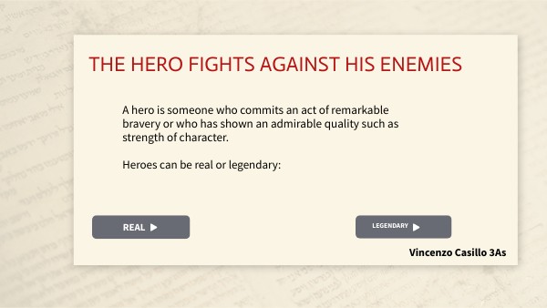 The hero fights against his enemies | Genially
