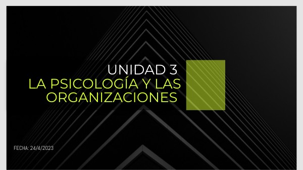 UNIDAD 3: LA PSICOLOGÍA Y LAS ORGANIZACIONES | Genially