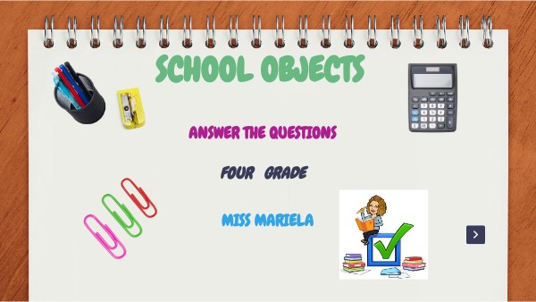 SCHOOL OBJECTS QUIZ
