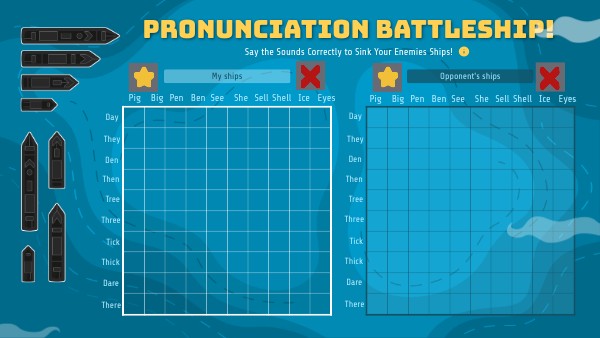 Pronunciation Battleship | Genially