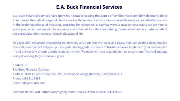 E.A. Buck Financial Services