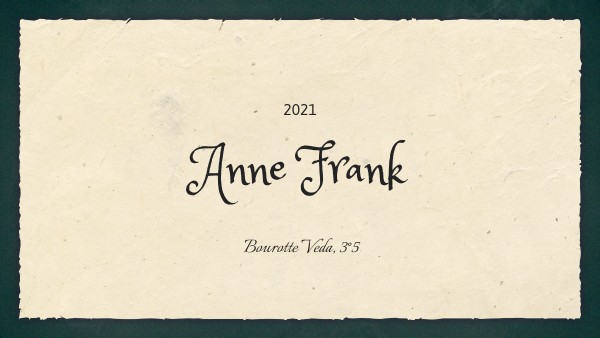 Exposé journal Anne Frank | Genially