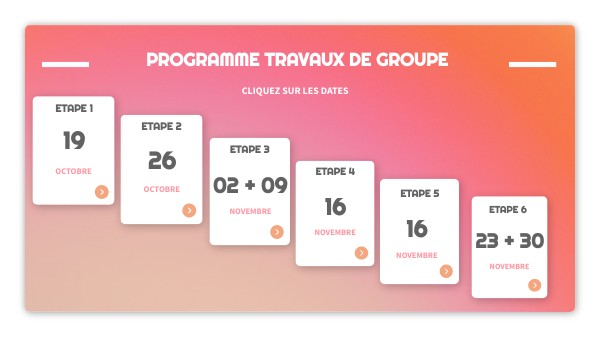 Programme travaux de groupe | Genially