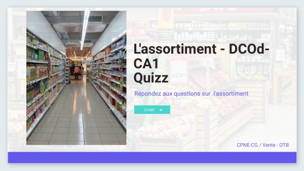 L'assortiment - DCOd-CA1 (2GCD) | Genially