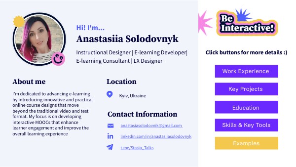 CV with examples | Genially