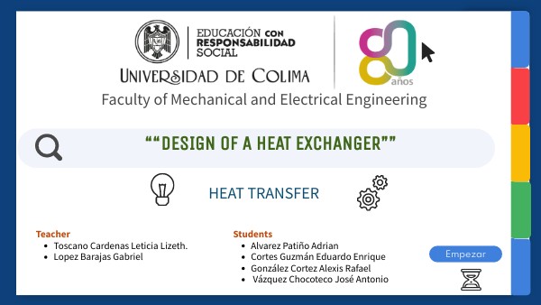 DESIGN OF A HEAT EXCHANGER | Genially