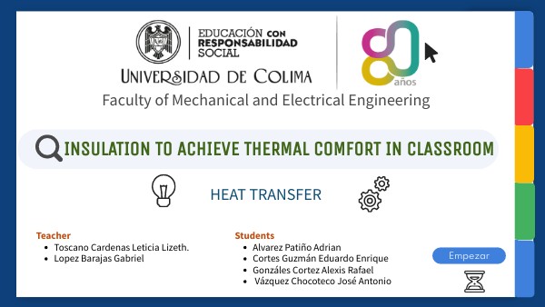Insulation to achieve thermal comfort in classroom | Genially