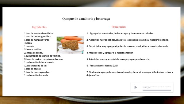 PRESENTACIÓN RECETA COCINA | Genially