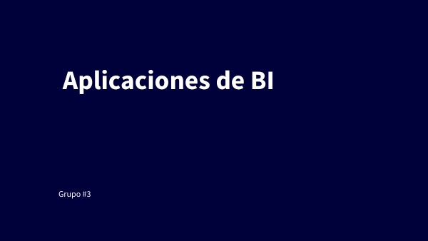 Aplicaciones BI | Genially