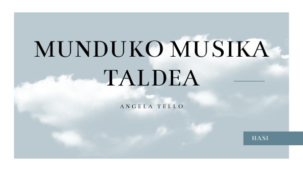 MUNDUKO MUSIKA TALDEAK