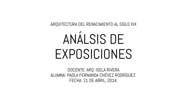 ANALISIS DE EXPOSICIONES UNIVERSALES