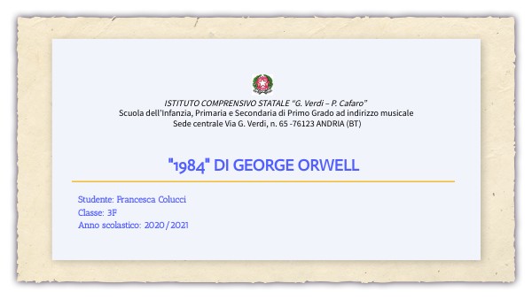 "1984" di George Orwell | Genially