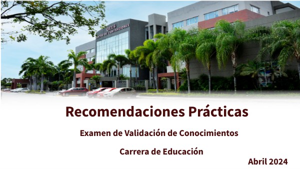 RECOMENDACIONES PRÁCTICAS - EXAM. CON.- EDUC. | Genially