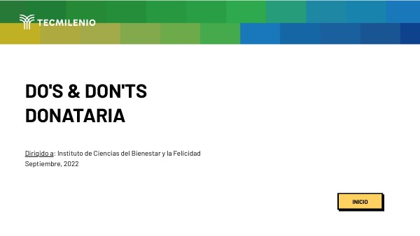 2023 Tecmilenio - Do's & Don'ts Donataria Autorizada | Genially