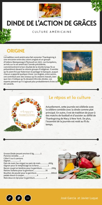 Dinde de l'action de grâces | Genially