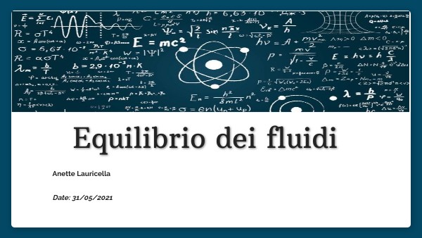 Equilibrio dei fluidi