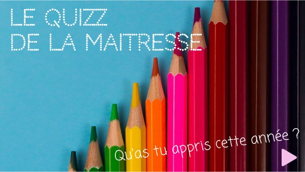 Le quizz de la maitresse | Genially