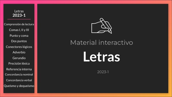 Letras 2023-1 | Genially