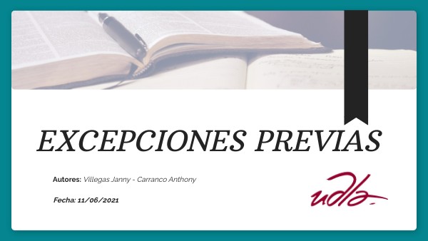 EXCEPCIONES PREVIAS
