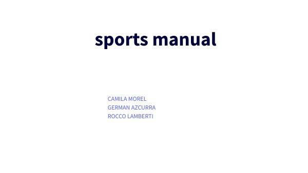 sports manual