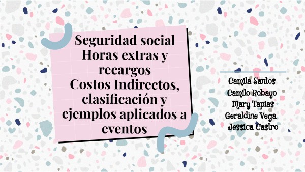 Seguridad social Horas extras y recargos Costos Indirectos, clasificac | Genially