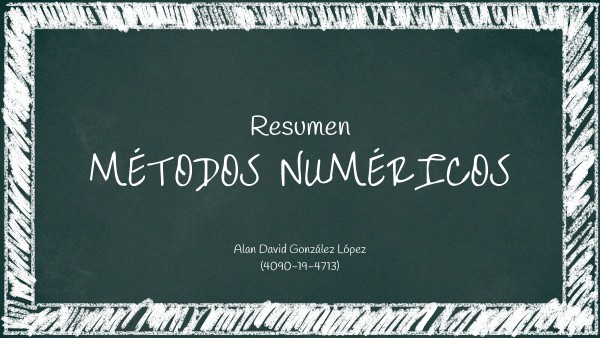 Resumen Métodos numéricos | Genially