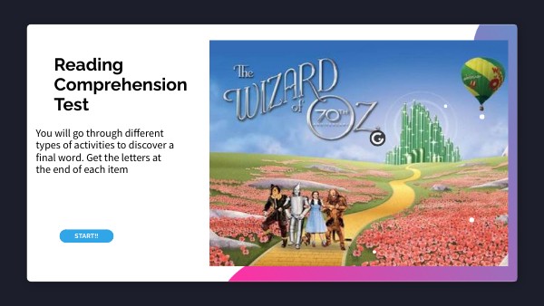 Reading Test "The Wizard of Oz" | Genially