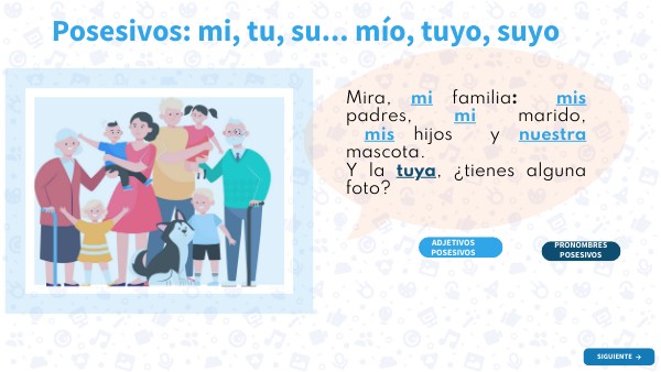 La familia y los posesivos | Genially