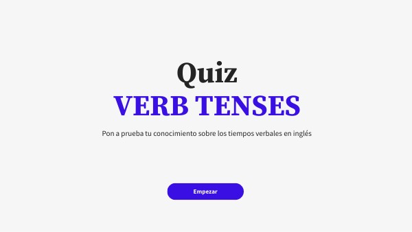 QUIZ VERB TENSES | Genially