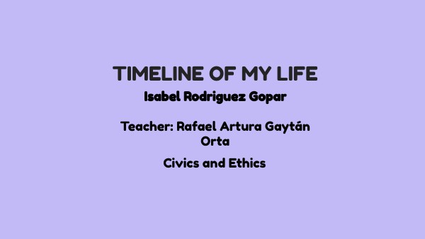 Timeline of my life | Genially