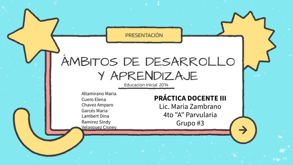 AMBITO DE DESARROLLO Y APRENDIZAJE