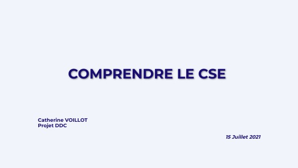 COMPRENDRE LE CSE | Genially