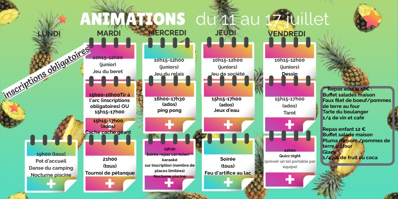 Planning des animations sem 28 | Genially