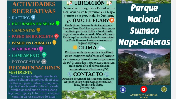 PARQUE NACIONAL SUMACO NAPO-GALERAS | Genially