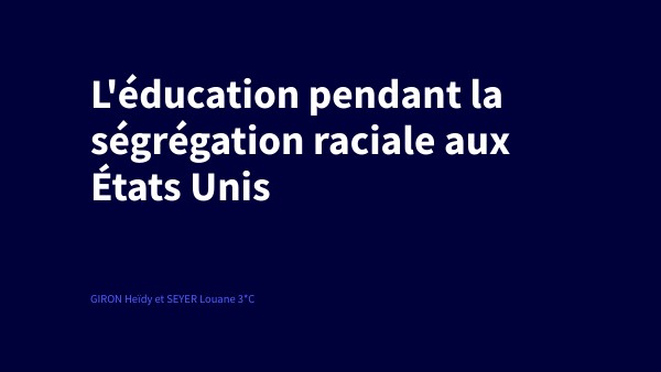 segrégation | Genially