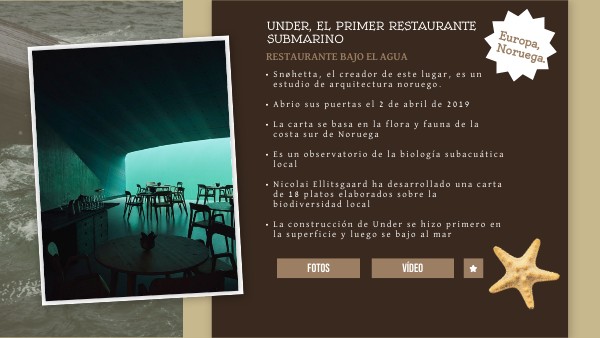 Under, restaurante bajo el agua.