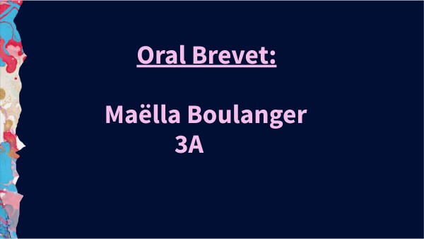 Oral DNB Maëlla boulanger 3A | Genially