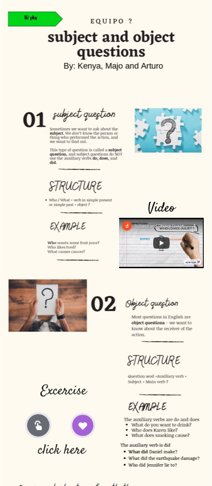 Subject and object questions