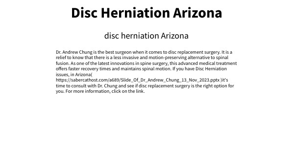 Disc Herniation Arizona