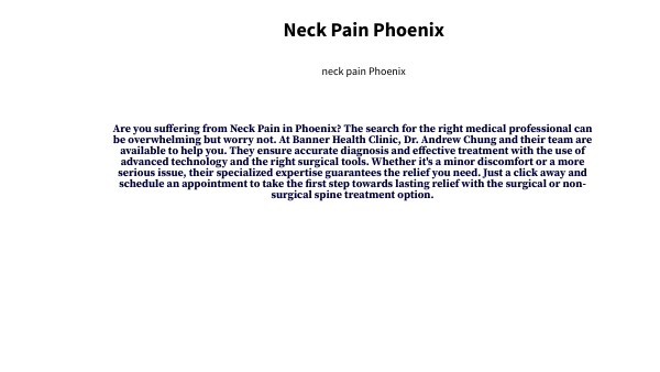 Neck Pain Phoenix
