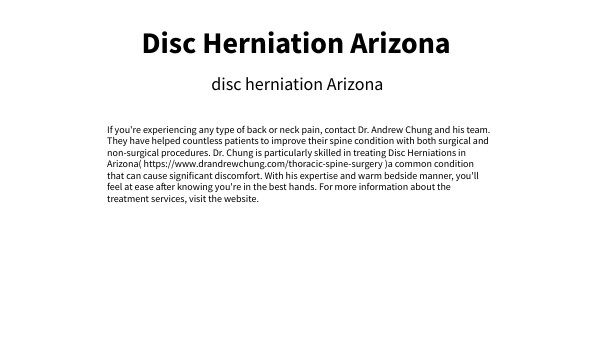 Disc Herniation Arizona