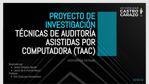 Proyecto de Investigación - Auditoría en Sistemas | Genially