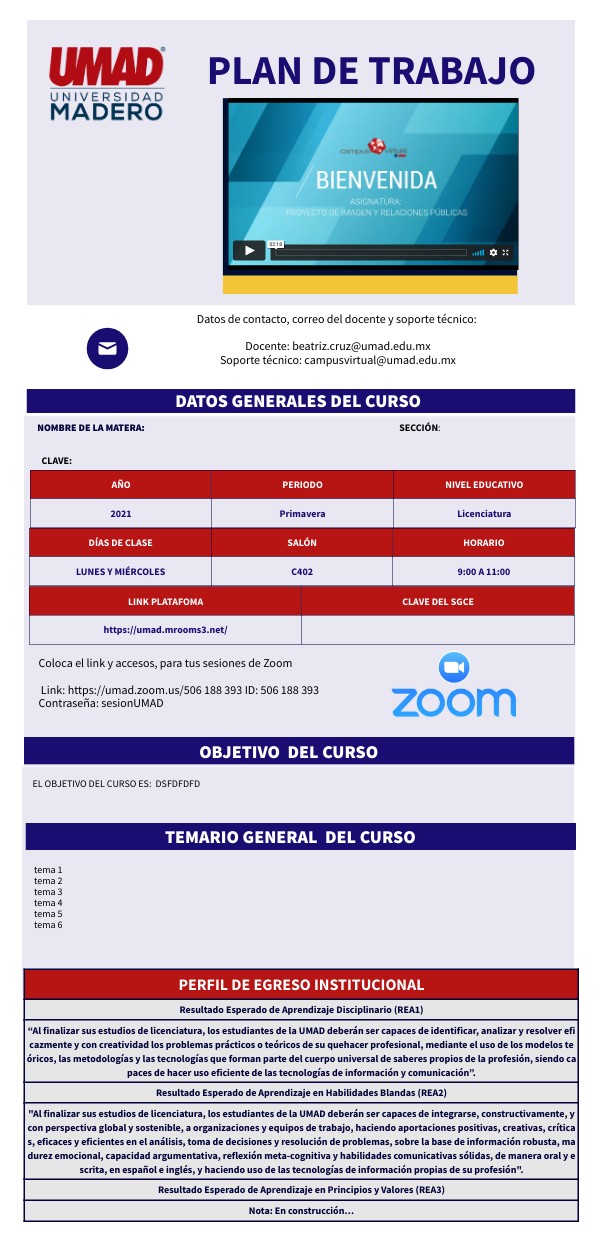 PLAN DE TRABAJO | Genially
