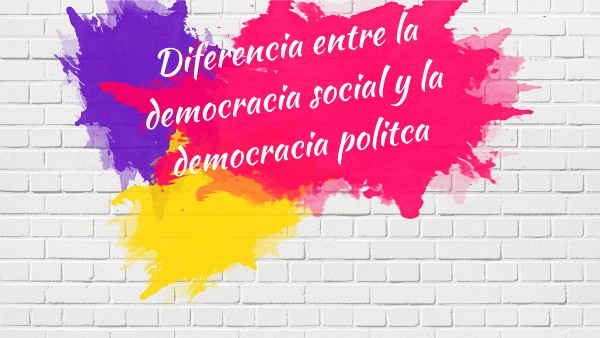 Diferencia entre la democracia social y la democracia política | Genially