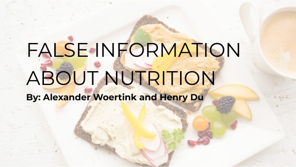 False Information about Nutrition