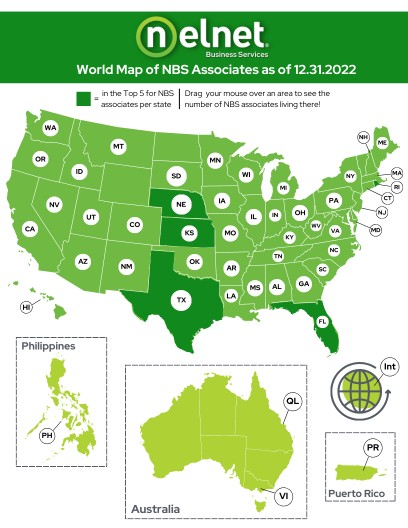 NBS World Map of Associates