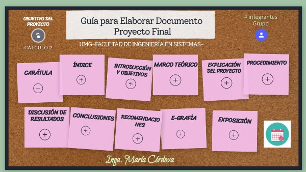 GUÍA PARA PRESENTAR DOCUMENTO PROYECTO FINAL CALCULO 2 | Genially