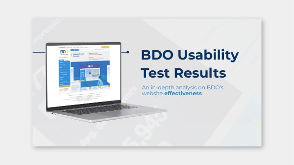 BDO Usability Test Results